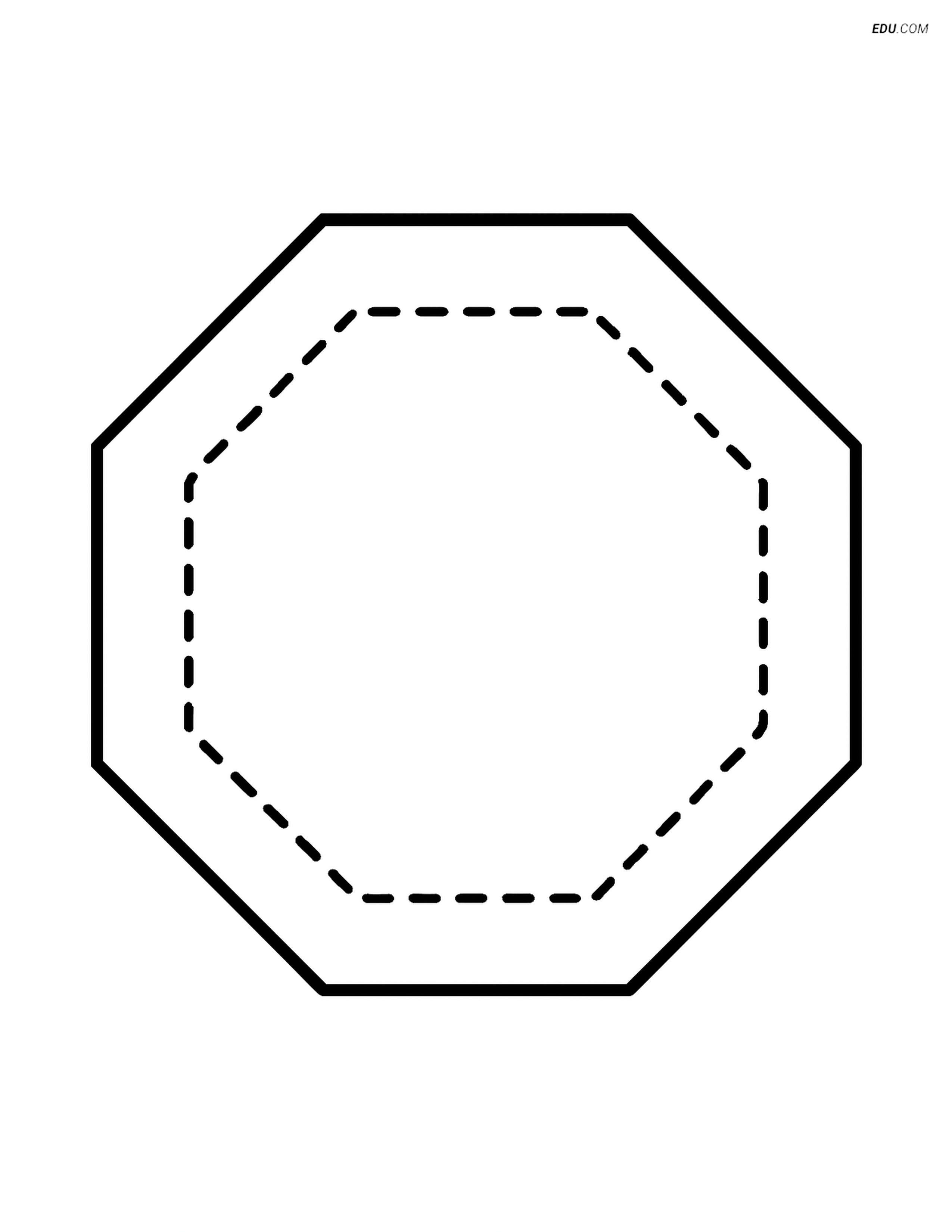 Regular Octagon with Tracing Dotted Lines - Free Shapes Coloring Pages ...