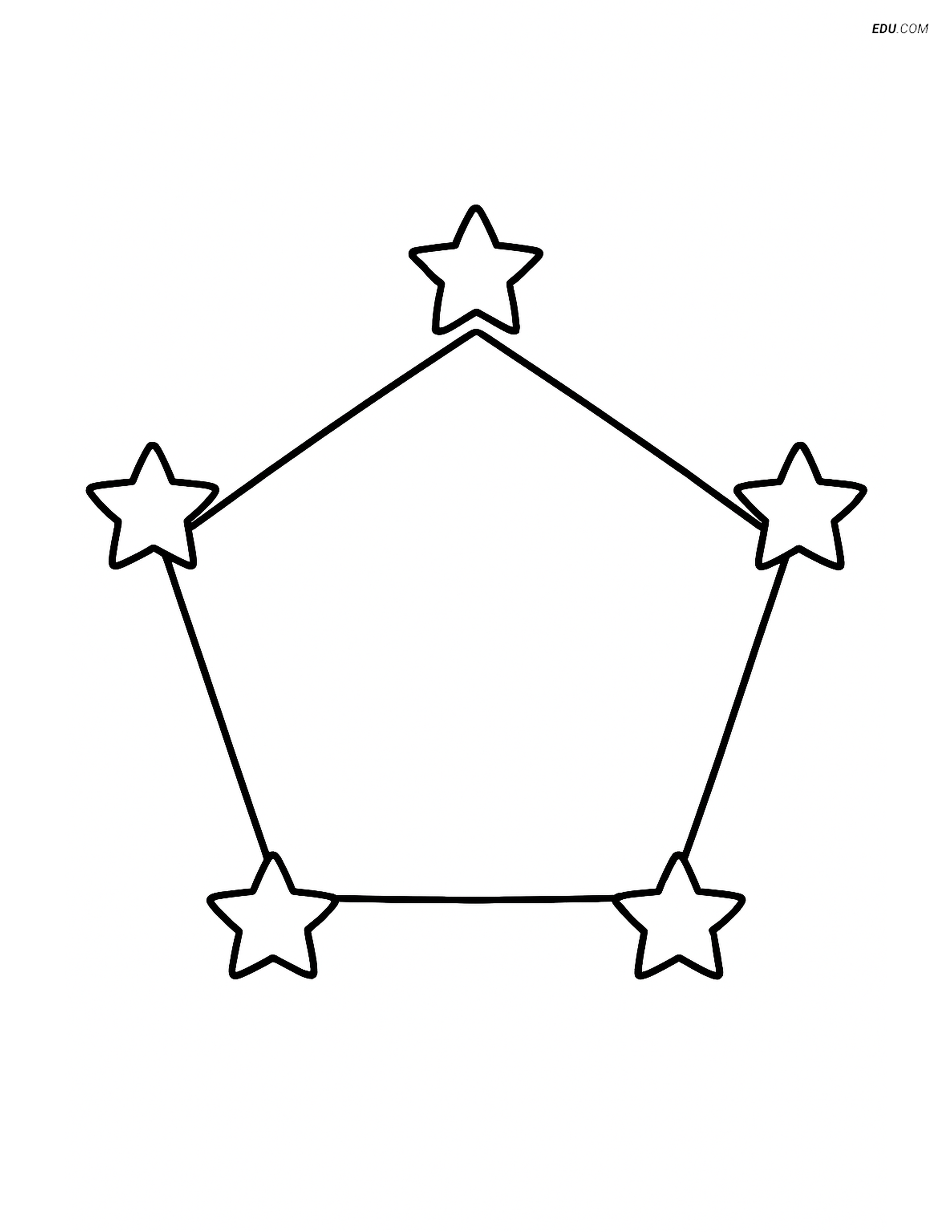 Regular Pentagon with Stars - Free Printable Shapes Coloring Pages ...