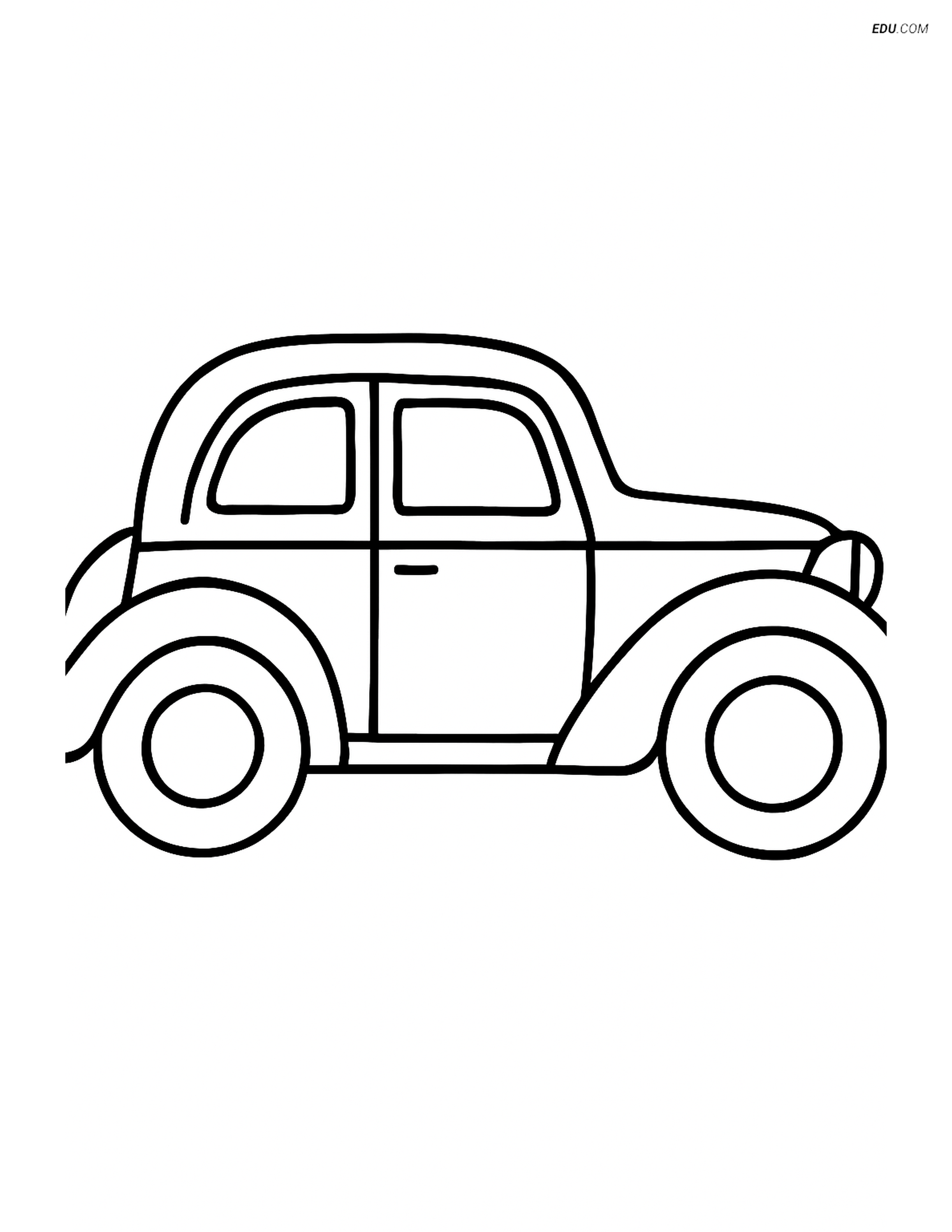 Free Printable Car Coloring Page - Vintage Side Profile | EDU.COM