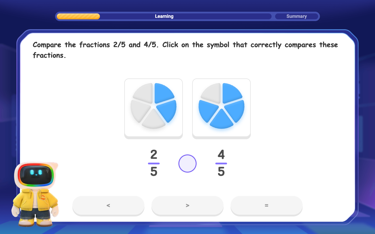 Free Lesson - Compare Same Denominator Fractions Using the Rules | EDU.COM
